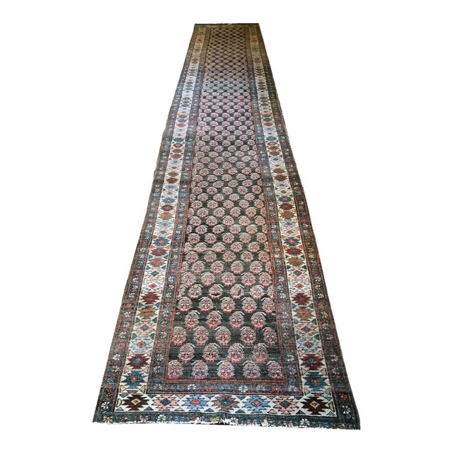 1900 - 1909 Antique Long 3' X 18" Genuine Persian Hallway Runner Rug ...