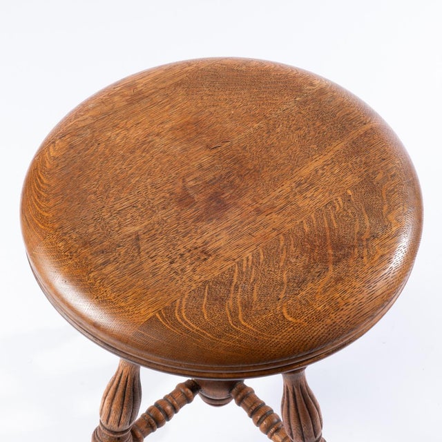 Early 20th Century Antique Oak Piano Stool | Chairish