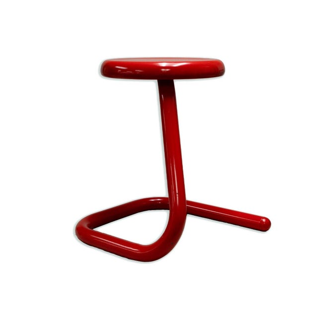 Kinetics Red Paperclip Stool Contemporary Modern Post Modern | Chairish