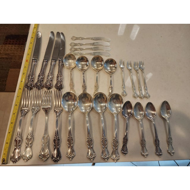 1960s Reed & Barton Sterling Silver Marlborough Flatware Set- 48 Pieces ...