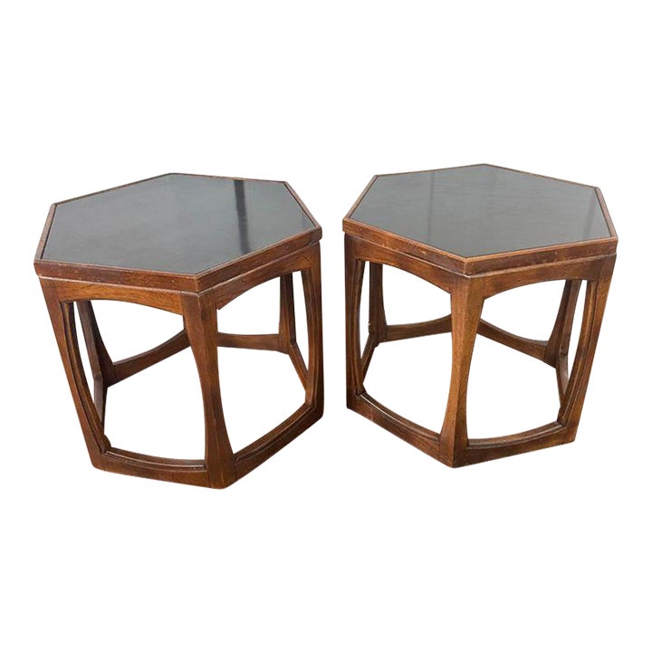 Two Hexagon Vintage Tv Dinner Tables From the 1960s - Set of 2 | Chairish