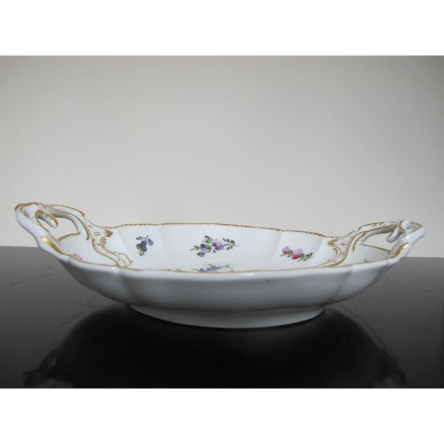 Nymphenburg Rococo Porcelain Gilt Floral 8.5" Dish Tray With Pierced ...