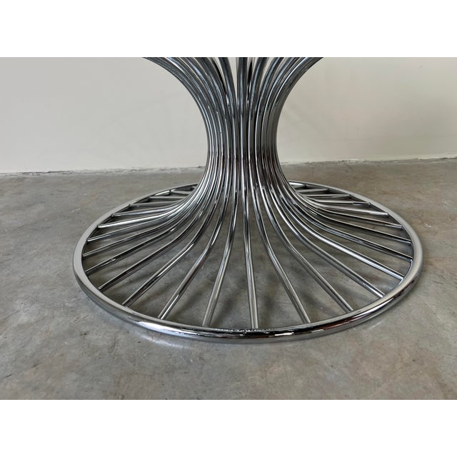 Mid-Century Italian Design Sculptural Chrome Base Coffee Table W/ Glass Top | Chairish