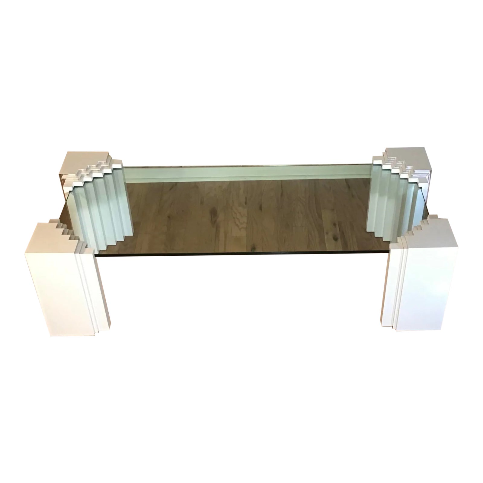 1970s Milo Baughman Style Postmodern Sculptured Four Corner Triangles ...