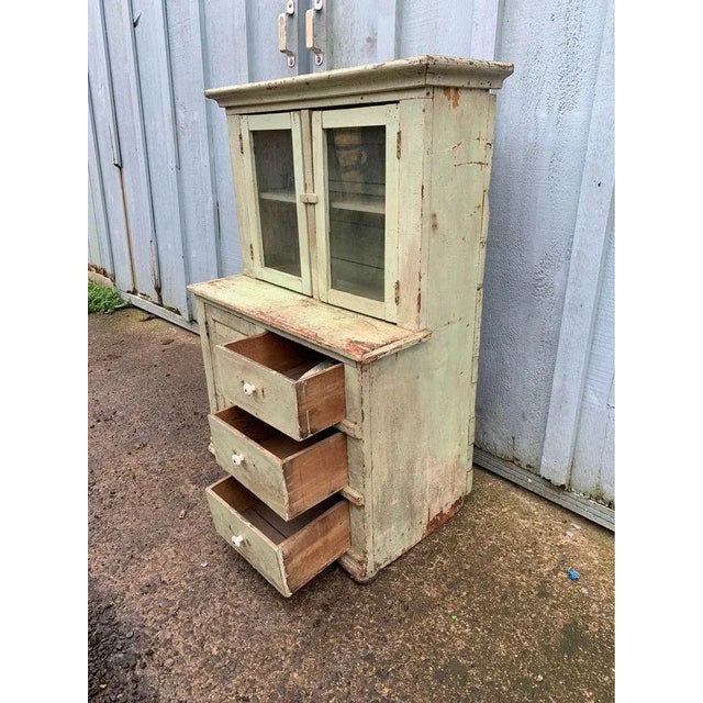 Early 20th Century Antique Small Folk Art Primitive Stepback Cupboard ...