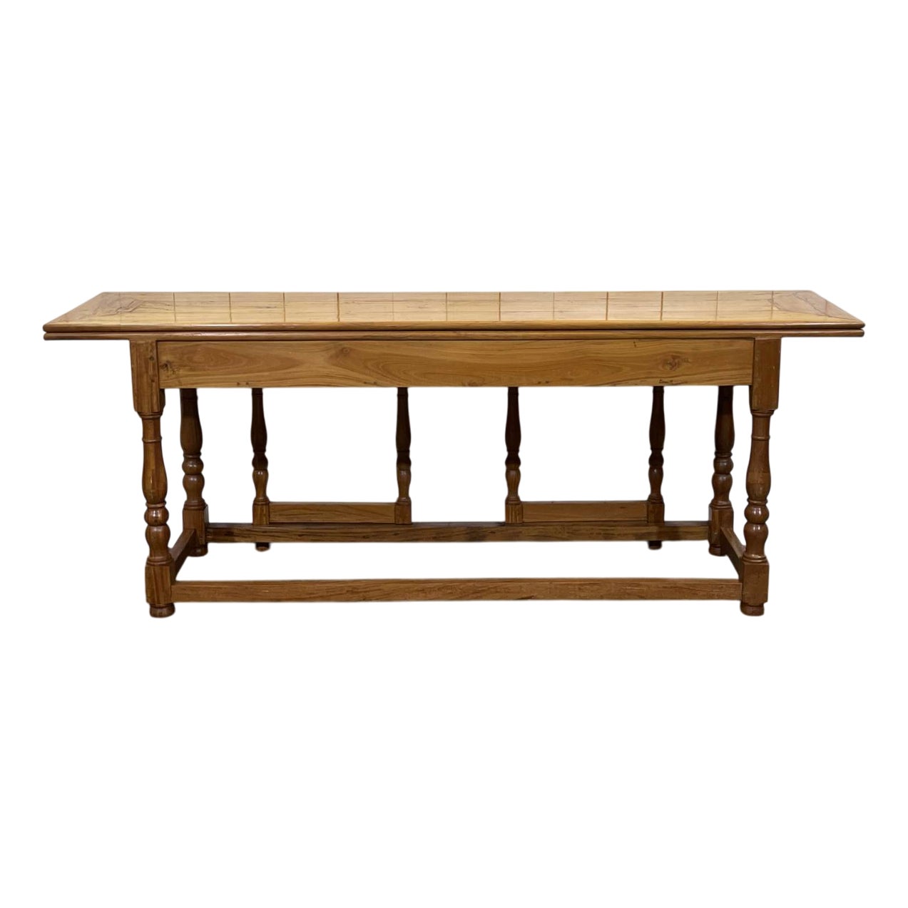 Large Blond Mahogany Folding Console, India, 1980s | Chairish