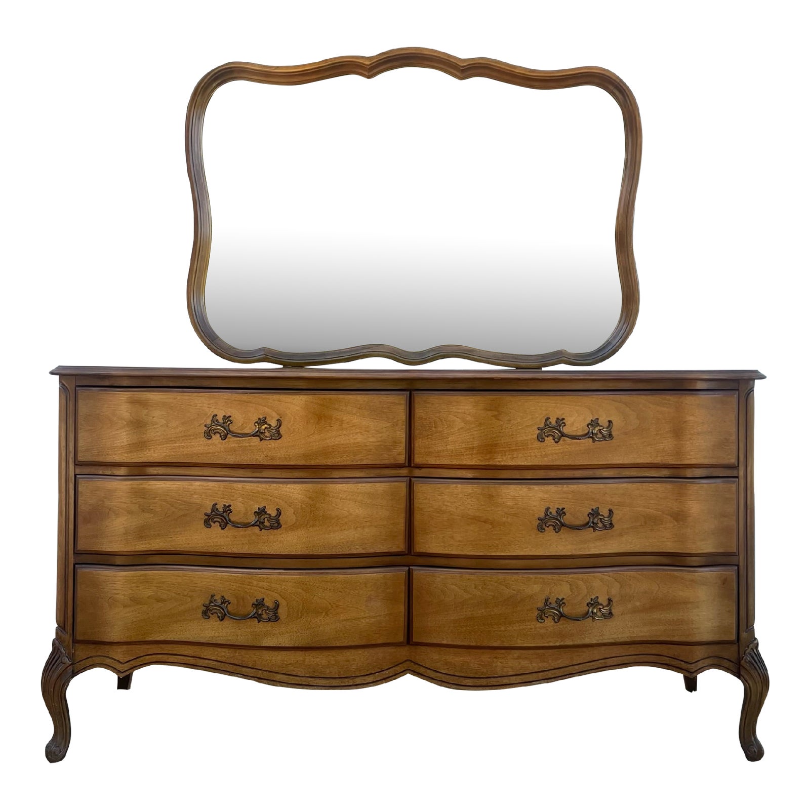 Vintage Bassett Furniture French Provincial Louis XV Style Double Dresser Chairish