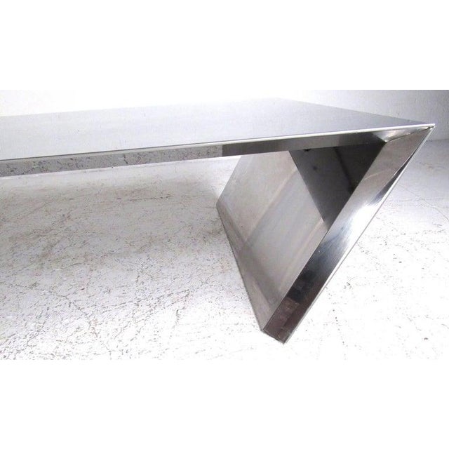 Modern Stainless Steel Coffee Table | Chairish