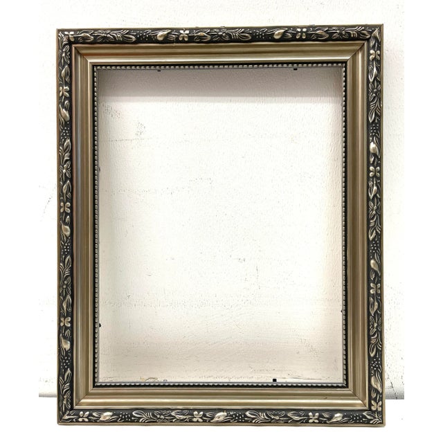 Italian Silver Wood Picture Frame | Chairish