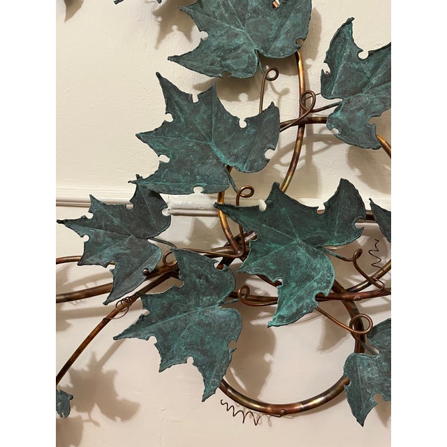 Vintage Verdigris Copper Vine Branch Metal Wall Sculpture Art | Chairish