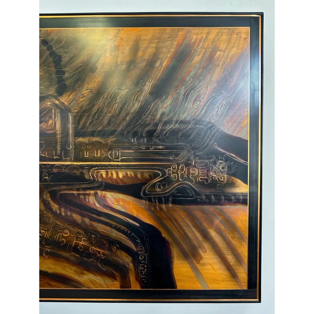 Bernhard Rohne for Metallic Design Studio Brutalist Etched Copper Wall ...