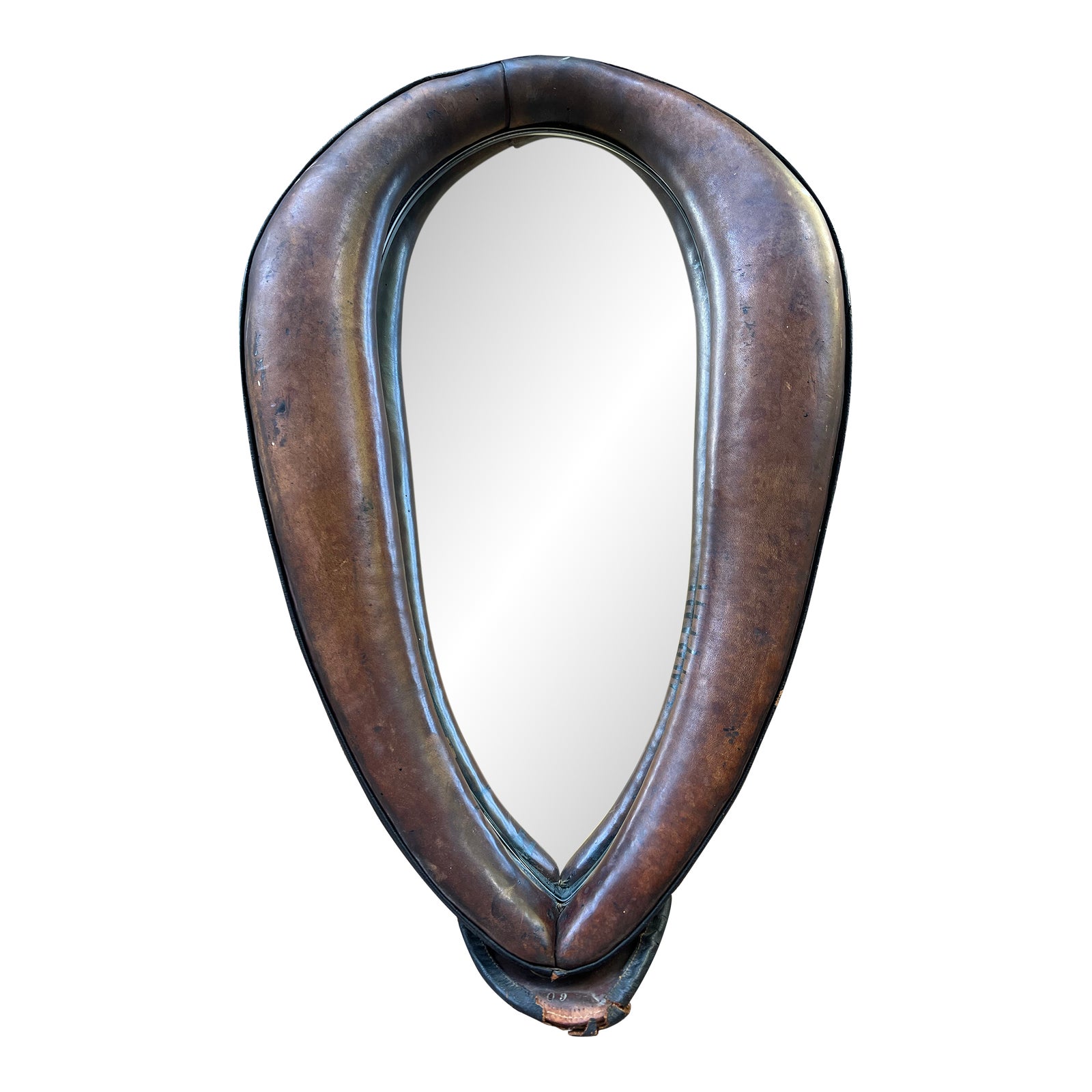 Antique Leather Horse Collar/ Oxen Yoke Mirror | Chairish