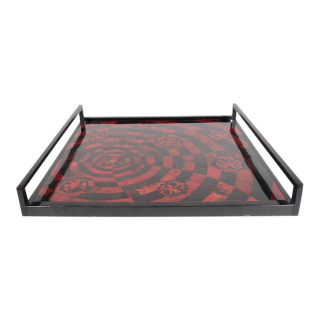 Organic Modern Mosaic Tray in Lacquered Pen Shell | Chairish