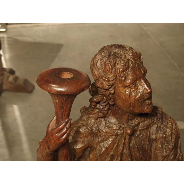 Circa 1650 Carved Hardwood Figural Cornucopia Statue From Italy | Chairish