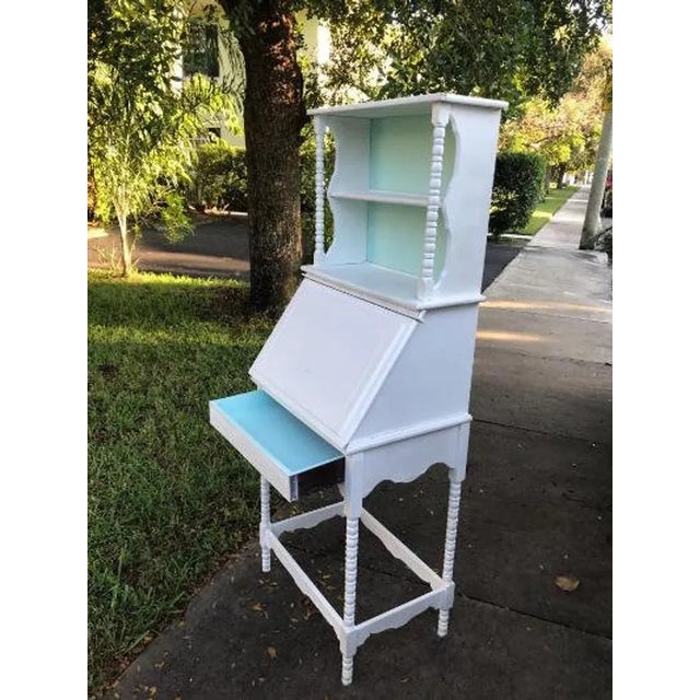 Vintage Spindle Secretary Desk | Chairish