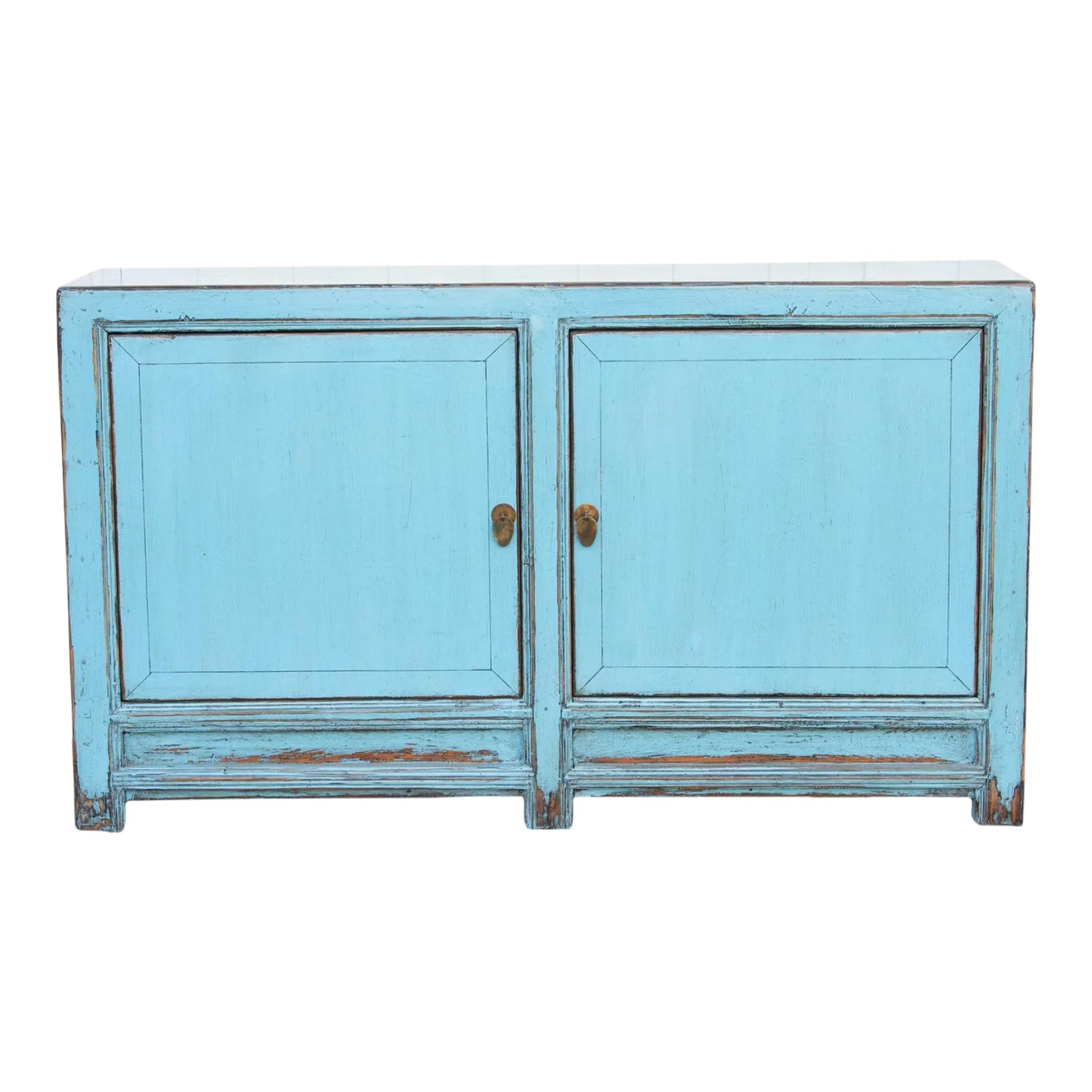 Two Door Ocean Blue Buffet Cabinet | Chairish