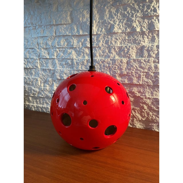 Vintage Mid-Century Modern Futuristic Ceramic Ball Pendant Light ...