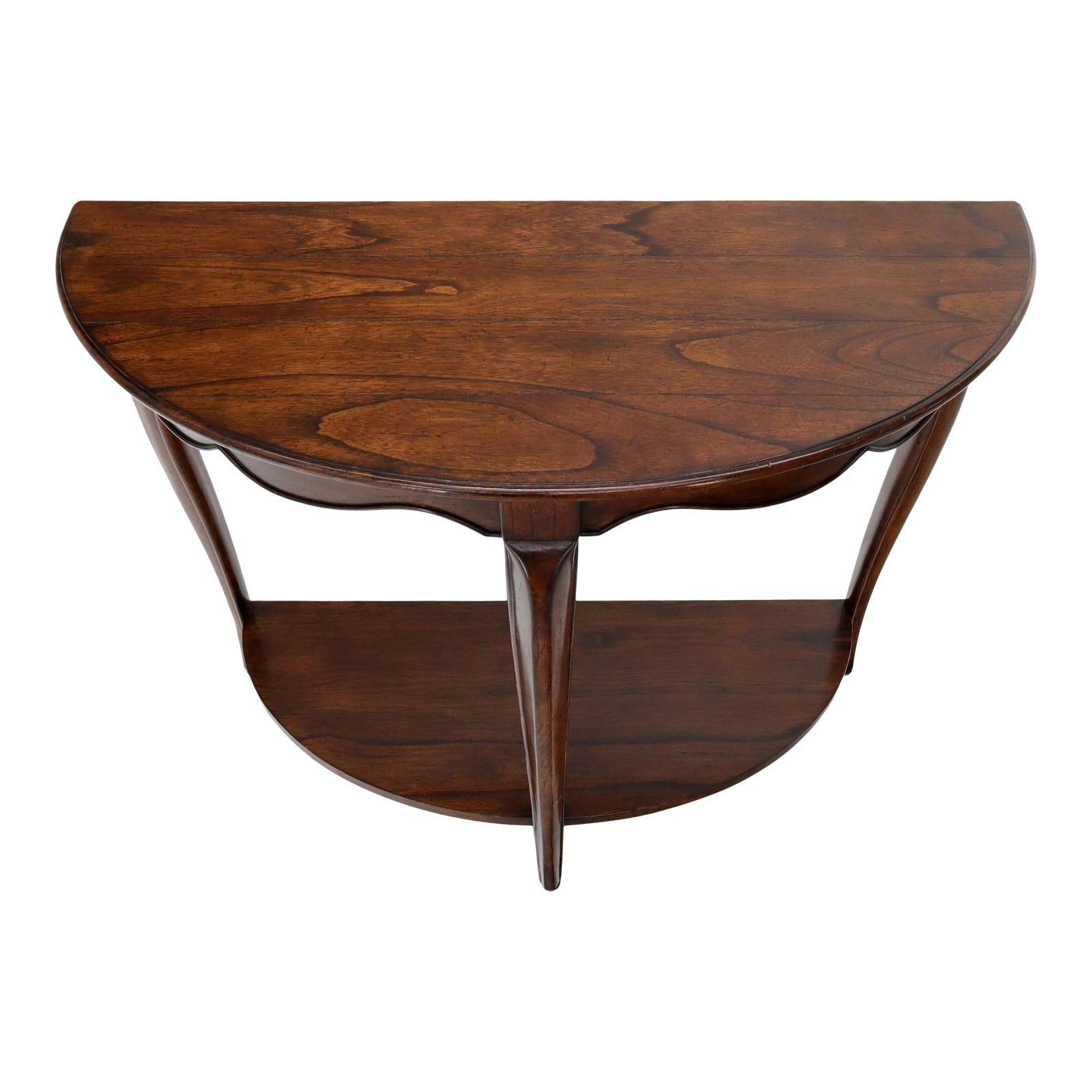 Solid Cherry Demilune Console Table by Baker | Chairish