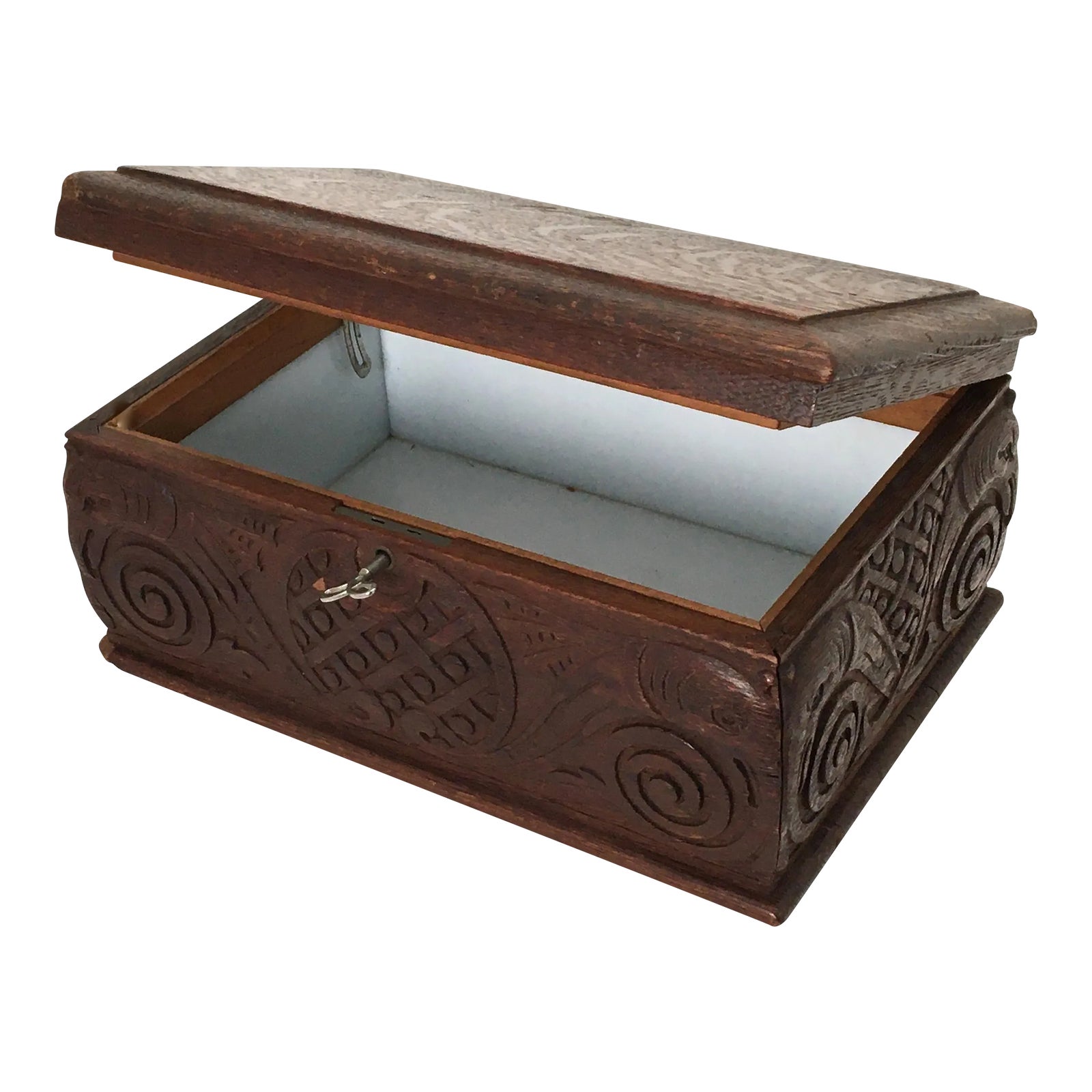 Unusual Late 1800s Antique Hand Carved Solid Oak Tobacco - Cigar ...