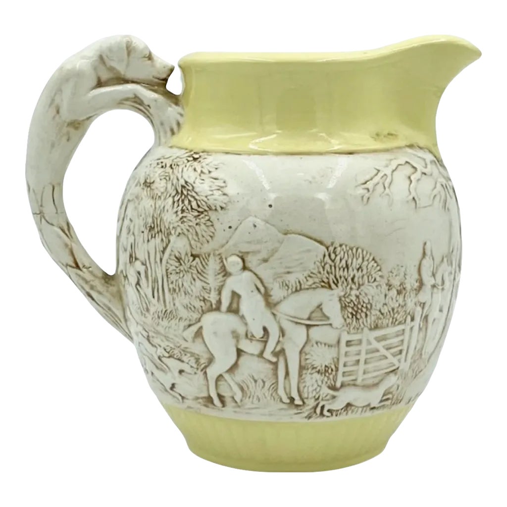 Mid 20th Century Vintage Wedgwood Style Yellow Equestrian Horse Dog ...