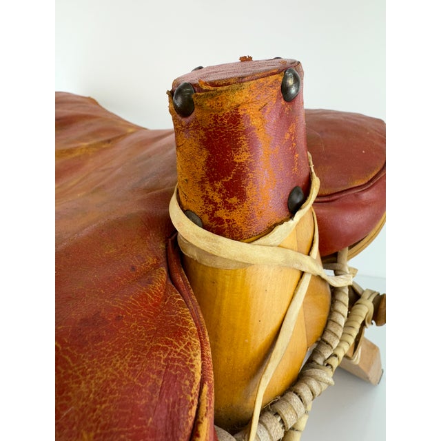 Vintage Mid Century Rimini Egyptian Camel Saddle Foot Stool | Chairish