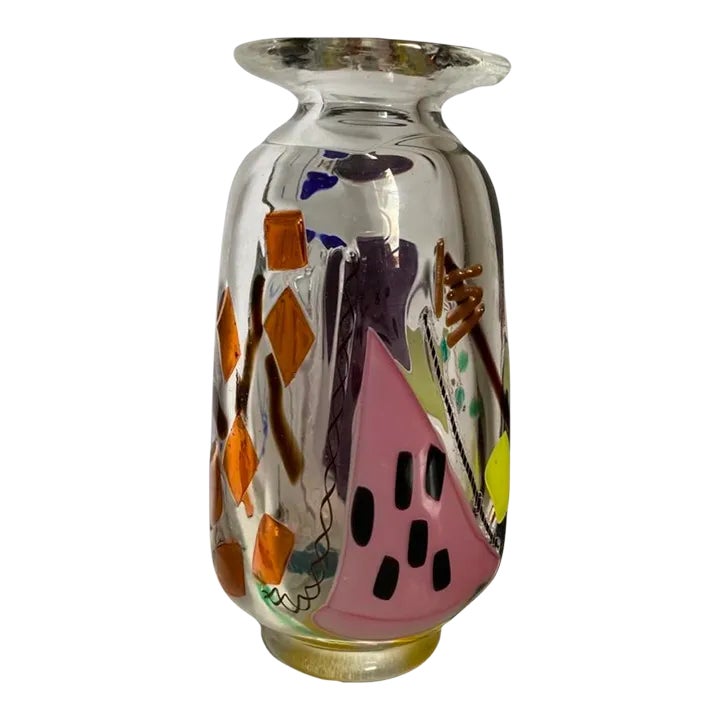 Vintage Heavyweight Multi Layer Art Glass Vase, Circa 1990 | Chairish