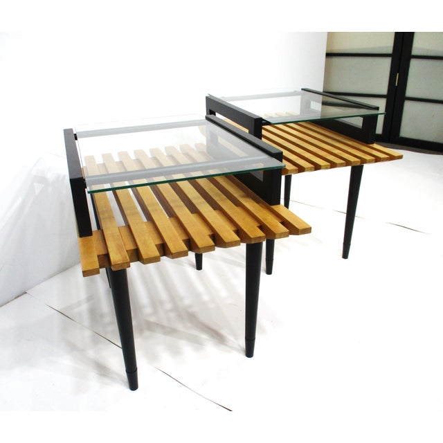 George Nelson Herman Miller Styled Slat Side Tables | Chairish