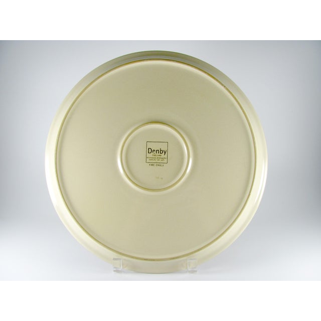 Denby Fire Chilli Round Platter Chop Serving Plate | Chairish