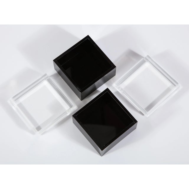 Vintage Black and Clear Lucite Boxes - a Pair | Chairish