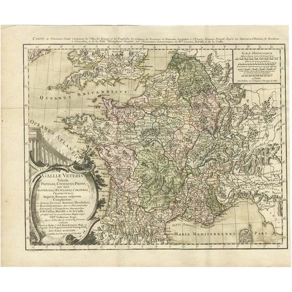 Antique Map of Ancient France by Zannoni, 1765 | Chairish