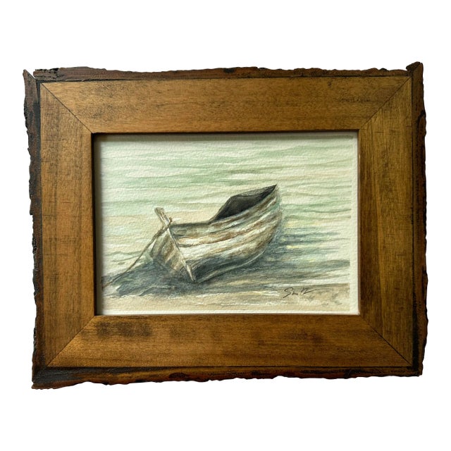 Nancy Smith Framed Contemporary Nautical Watercolor | Chairish
