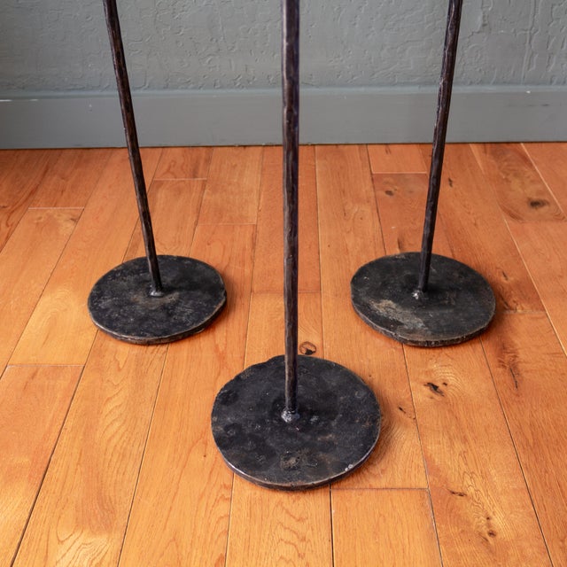 Tall Rustic Iron Floor Candle Stands | Set of Three | Chairish