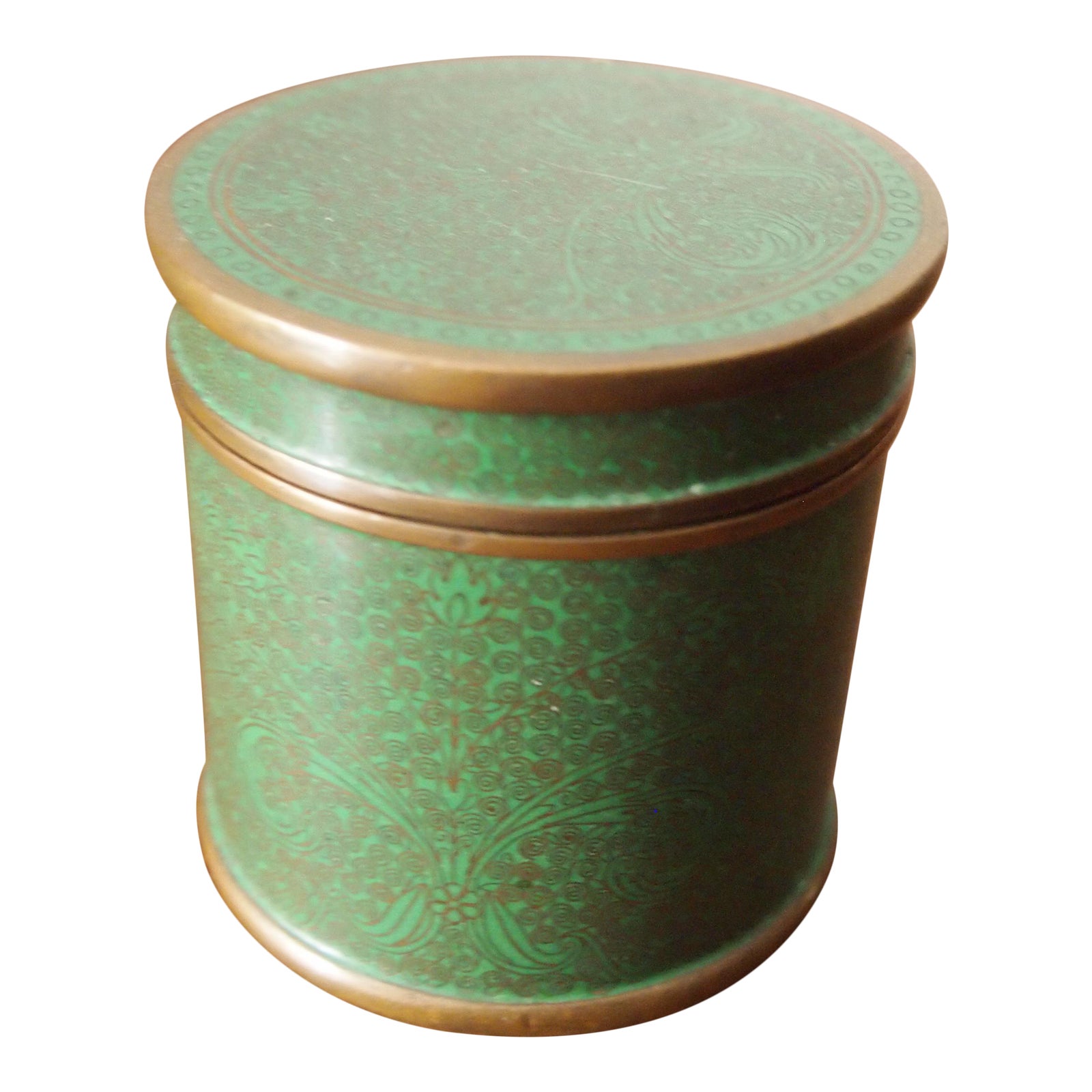 Chinese Green Cloisonné Box | Chairish