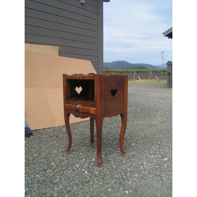 Walnut Side Tables with Heart Cut-Outs, 19th Century - A Pair | Chairish