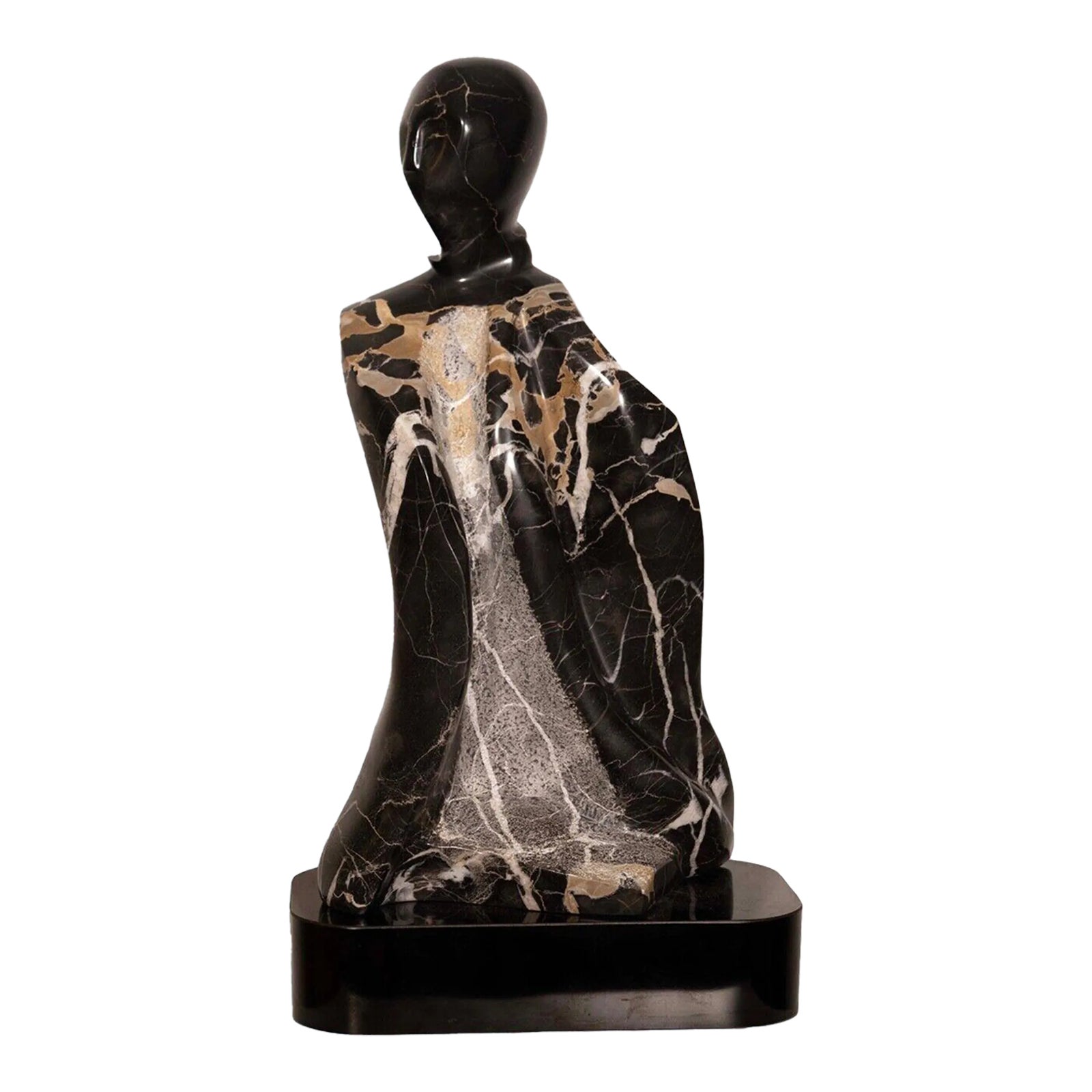 Late 20th Century Contemporary Black Marble Abstract Figurative ...