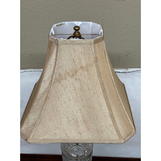 Dale Lighting Cut + Etched Cut Glass Table Lamp | Chairish