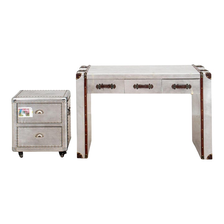 Restoration Hardware Attrb. Trunk Desk and Cabinet | Chairish