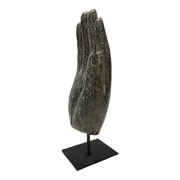 Volcanic Rock Hand Sculpture, Late 20th Century | Chairish