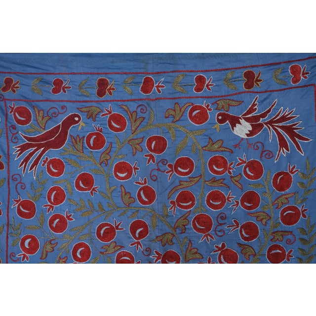 Silk Animal Pictorial Suzani Wall Decor 3'6'' X 6'3'' | Chairish