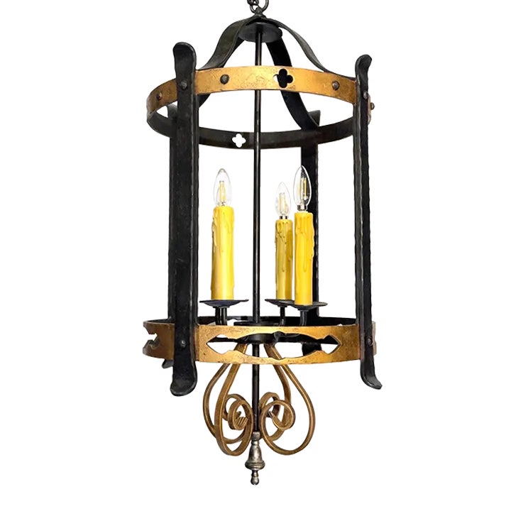 Custom XL Hand-Forged Wrought Iron Medieval Gothic Hanging Lantern by ...