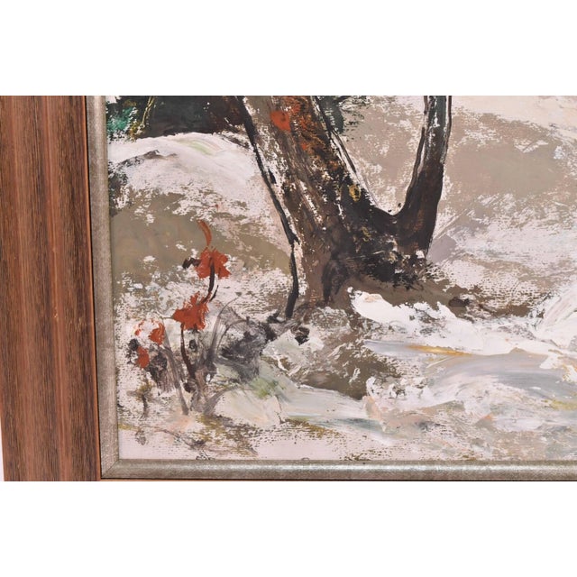 Vintage George Schwacha Oil - Board Winter Wood Landscape Expressionism ...