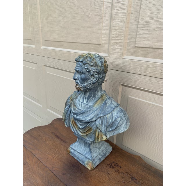 Vintage Classical Plaster Male Bust Sculpture of Roman Emperor ...