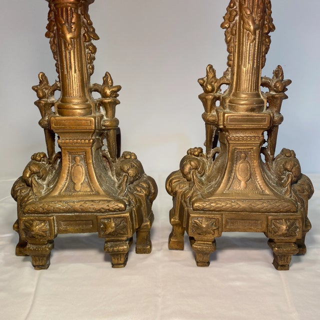 Antique French Andirons- a Pair | Chairish