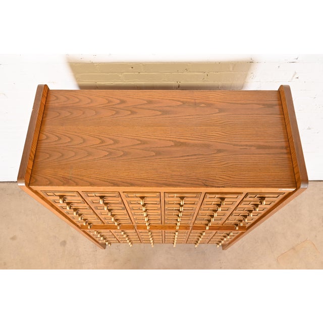 Mid-Century Modern Oak 72-Drawer Library Card Catalog Cabinet, Circa ...