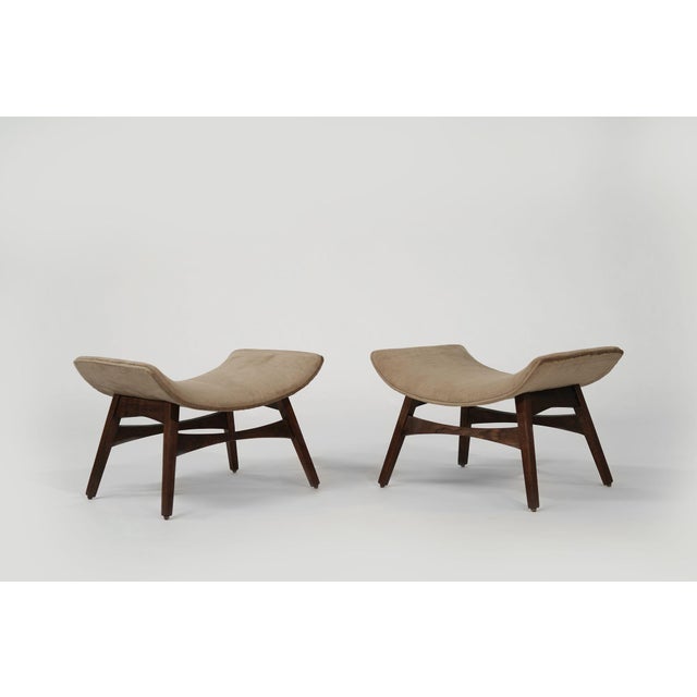 Mid-Century Danish Modern Curved Stools, Circa 1950s - Set of 2 | Chairish