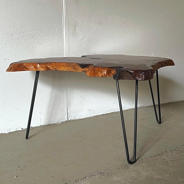 Vintage Modern Rustic Tree Slab Table | Chairish