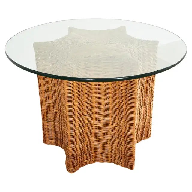 Haitian Organic Modern Woven Rattan Starfish Dining Table | Chairish