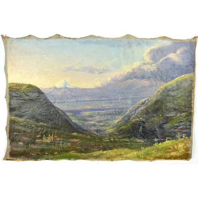 Late 19th Century Rafael Salas Oil Painting on Canvas of an Andean ...