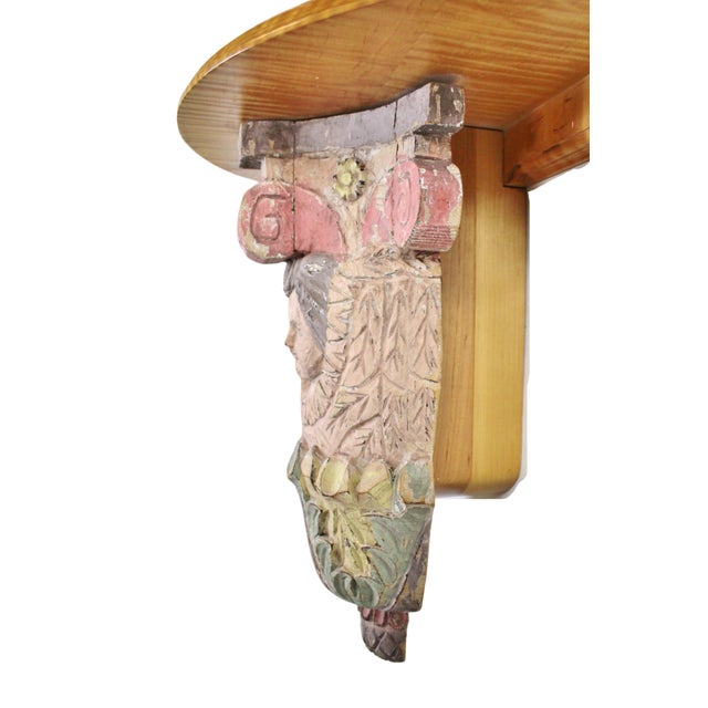 Pair Antique 19th Century Hand Carved Italian Folk Art Wall Bracket ...