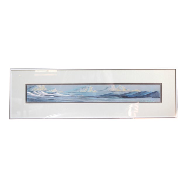 1980s "Purple Evening" Mountain Seascape Mixed-Media Drawing by Deborah ...